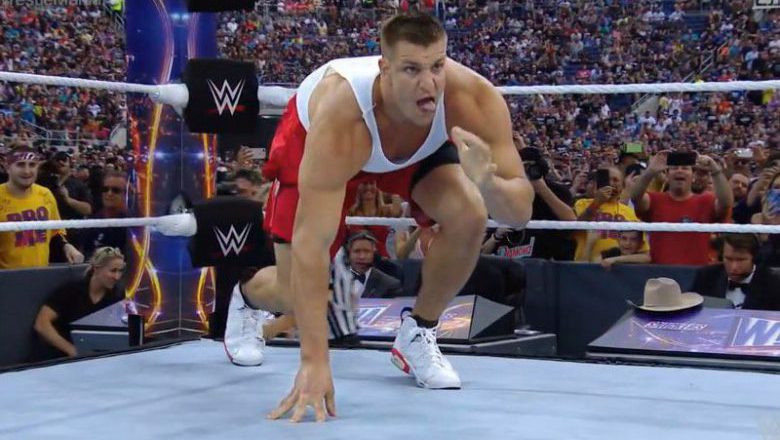 WATCH: Rob Gronkowski Interferes in a WrestleMania Match