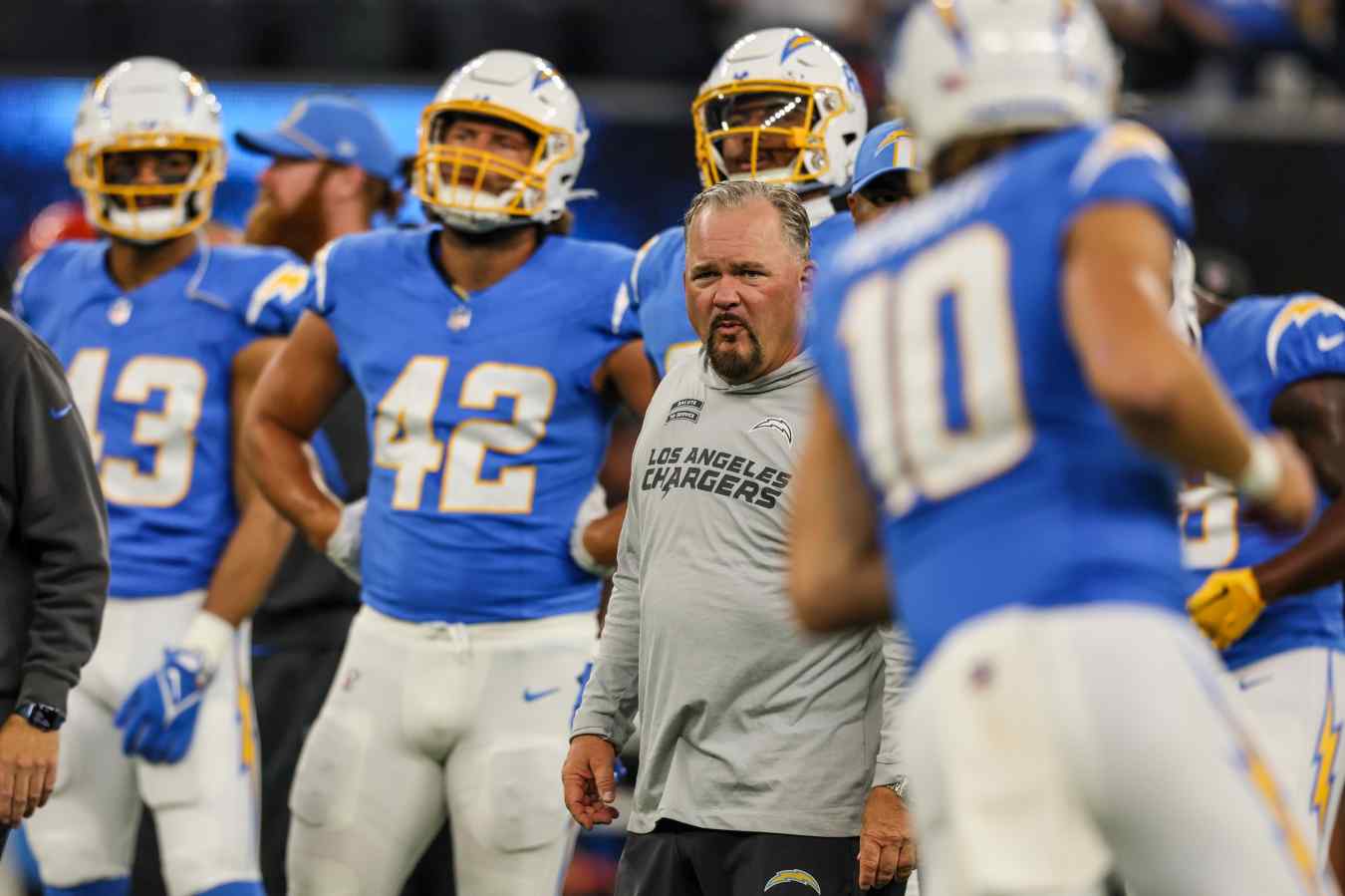 Jim Harbaugh Sparks Uncertainty Around Greg Roman’s LA Future