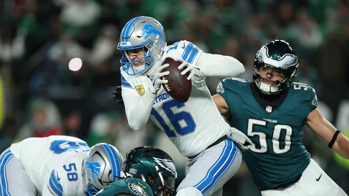 Jared Goff Reacts to Lions Pass Protection After Eagles Loss - HEAVY