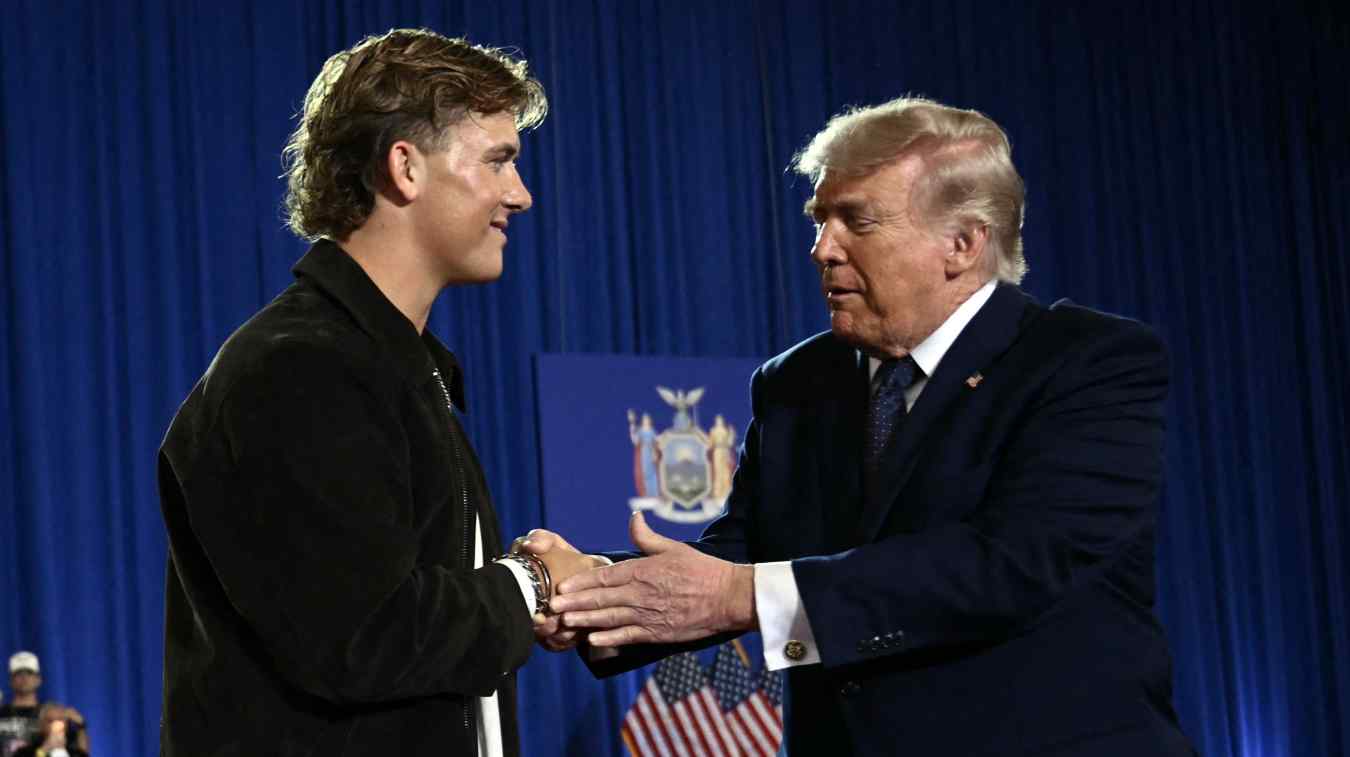 Giants' Jaxson Dart Introduces President Trump at Rally in NY
