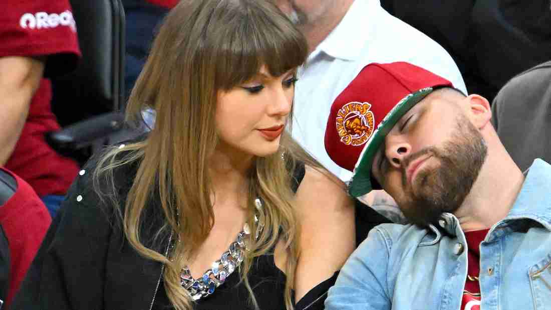 Taylor Swift Reacts as Travis Kelce Chugs Beer During Cavs Game